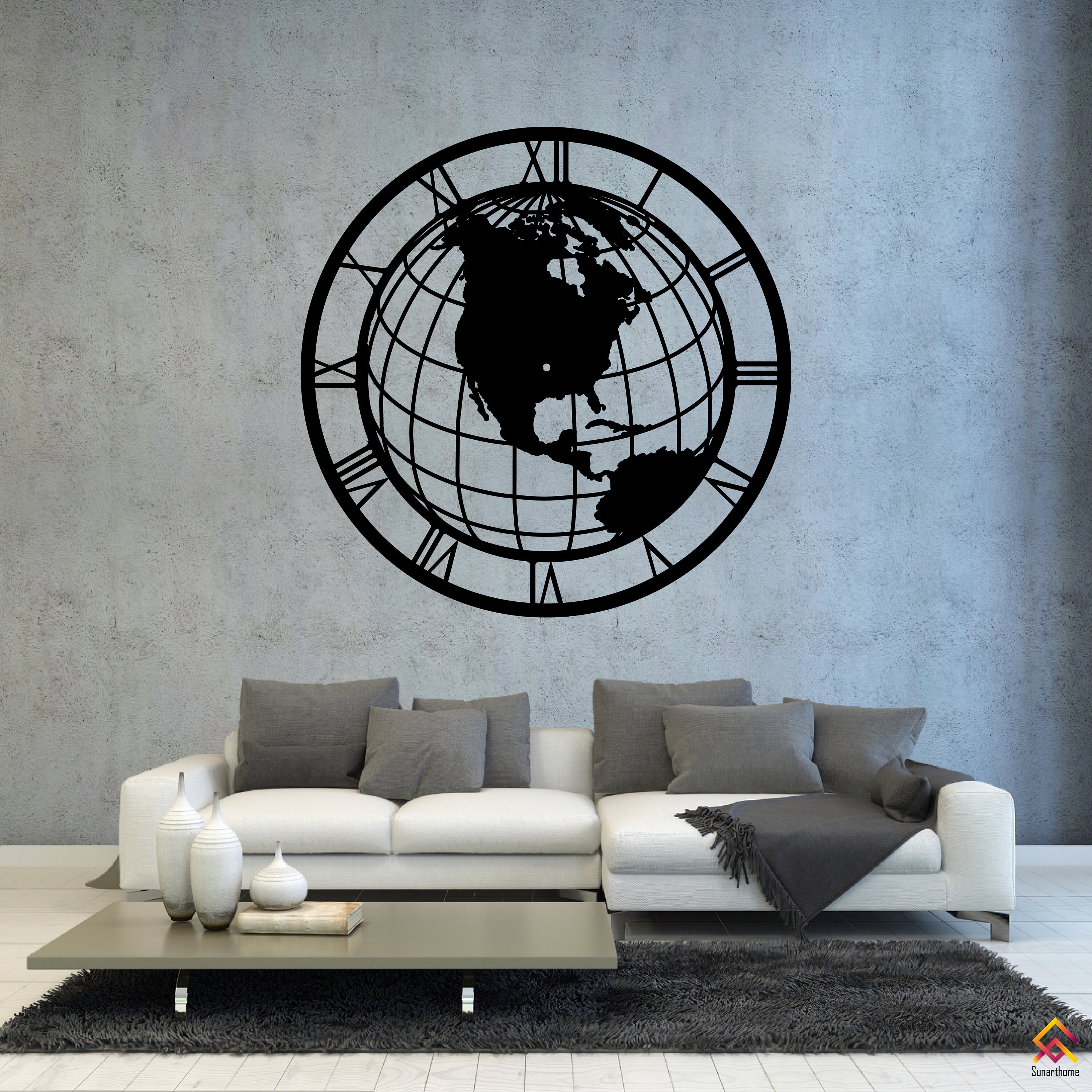 Central America Map Clock Svg World Map Clock SVG Usa Map Dxf North ...