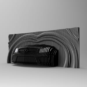 Parametric Wall Art - Wavy Wooden Laser Cut Decor - 3D Wall Decor ...