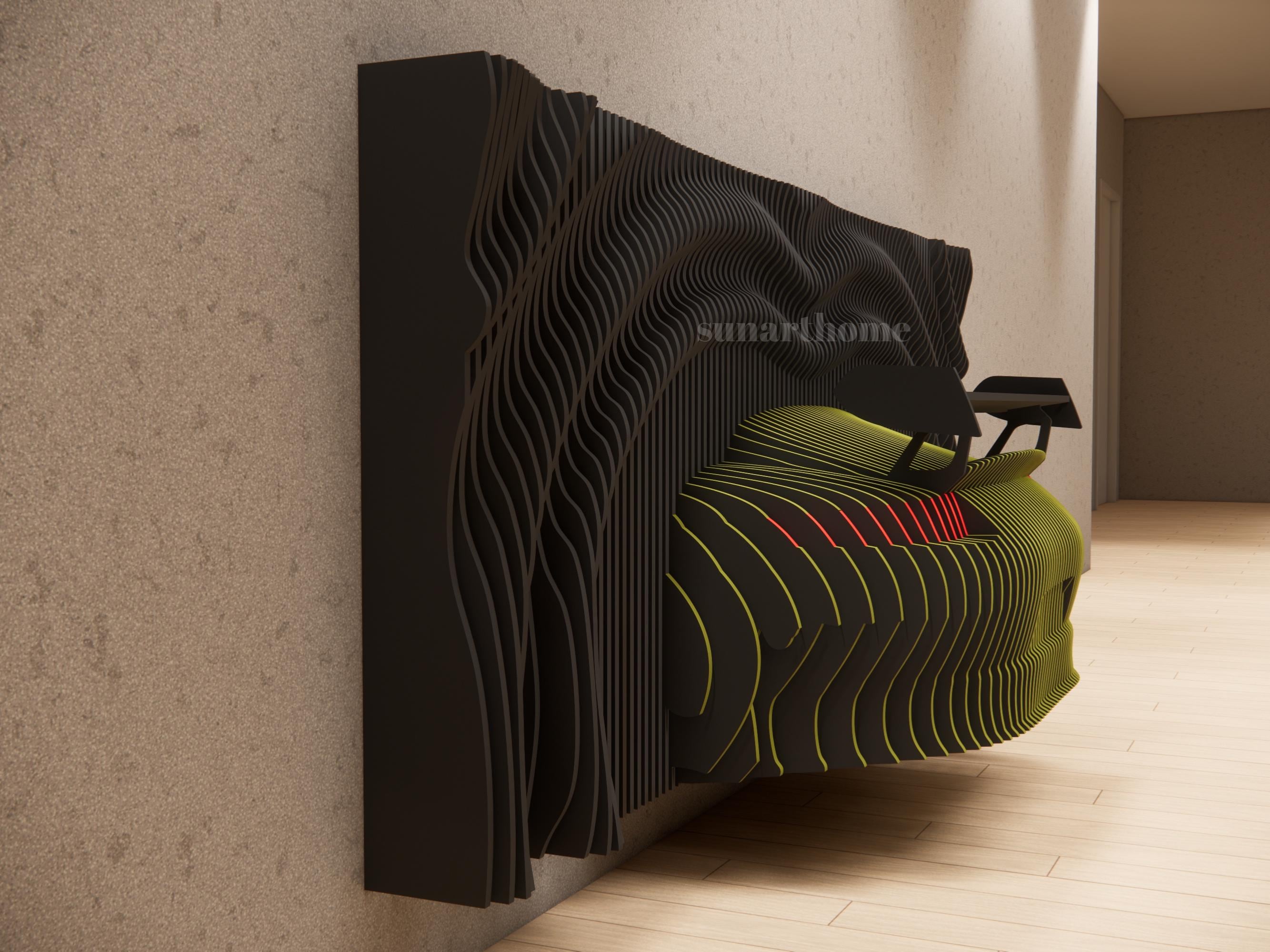 Parametric Car Wall Art for CNC Cutting, Modern Sports Car Inspired ...
