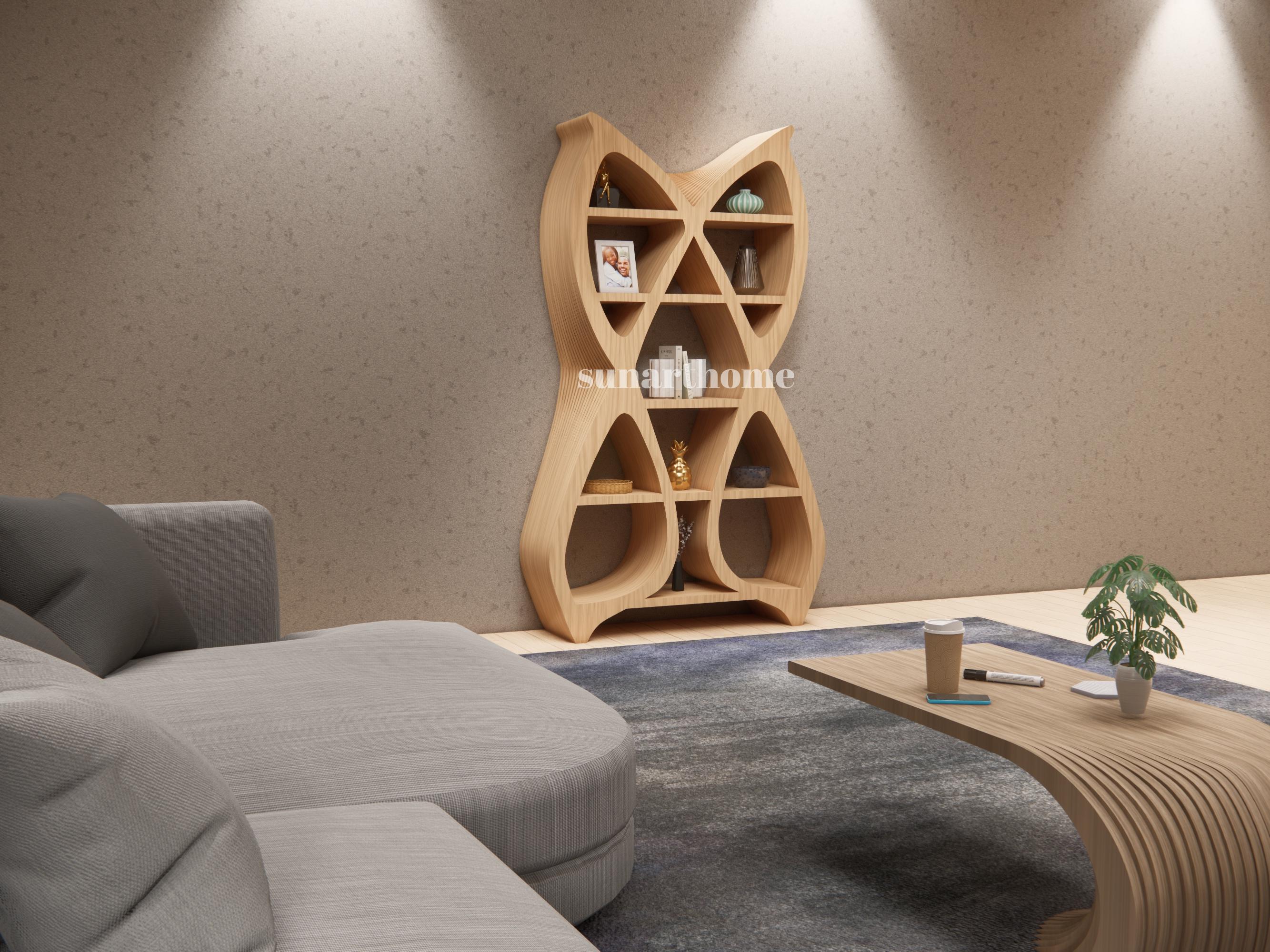 Butterfly Shaped Parametric Bookshelf DXF , CNC Router & Laser Cut ...