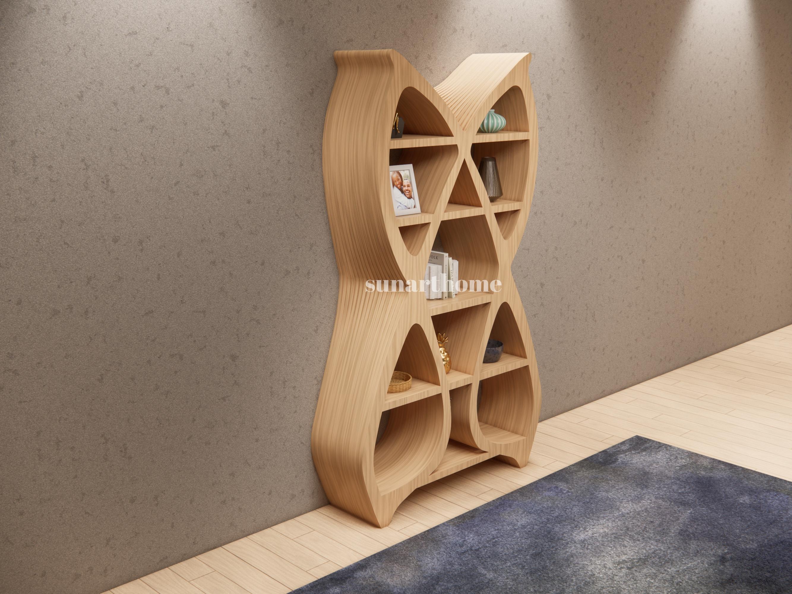 Butterfly Shaped Parametric Bookshelf DXF , CNC Router & Laser Cut ...