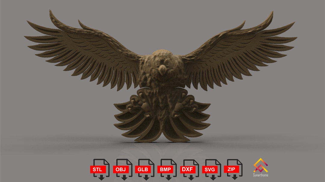Eagle Stl and Vector File Eagle 3D CNC Router Files , Eagle 3D Wall ...