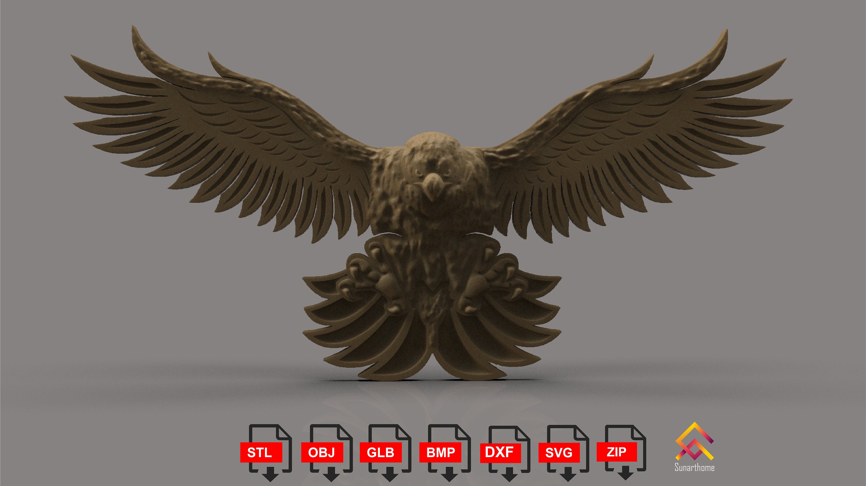 Eagle Stl and Vector File Eagle 3D CNC Router Files , Eagle 3D Wall ...