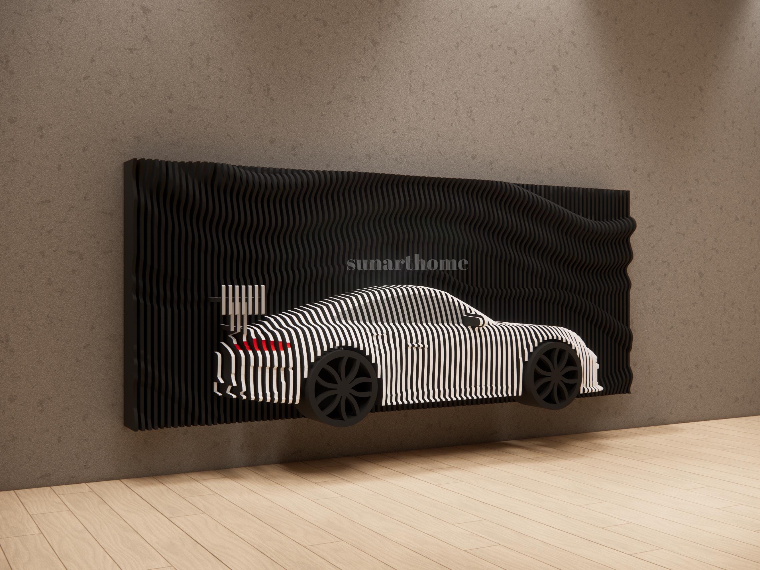 Parametric Wavy Wooden Car Model, Parametric Sports Car , Digital Files ...