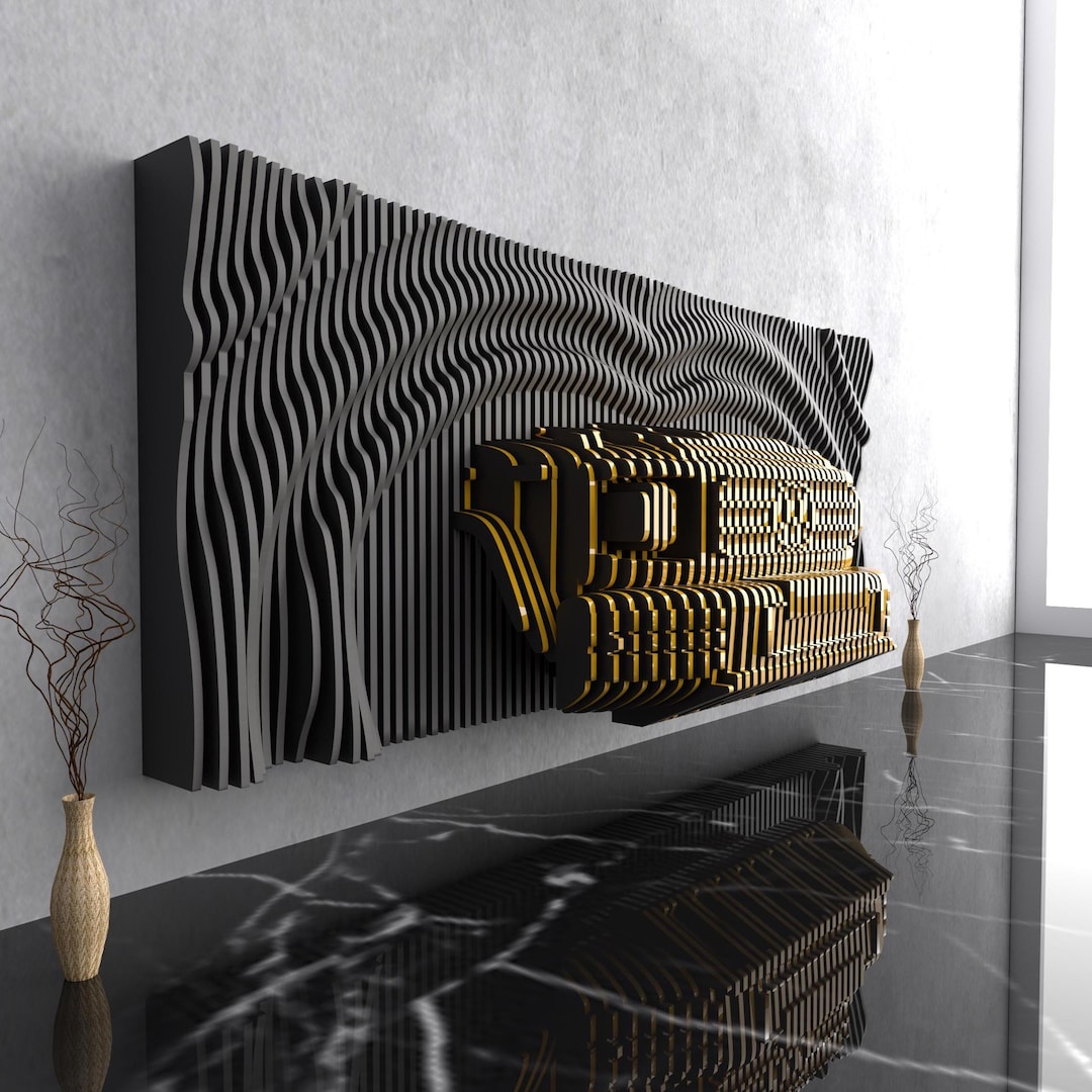 Parametric Wall Art Laser Cut Files , Modern Car Decor, Parametric Car ...