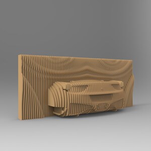 Parametric Car Wall Art - Wavy Wooden Laser Cut Decor- Modern Wall ...