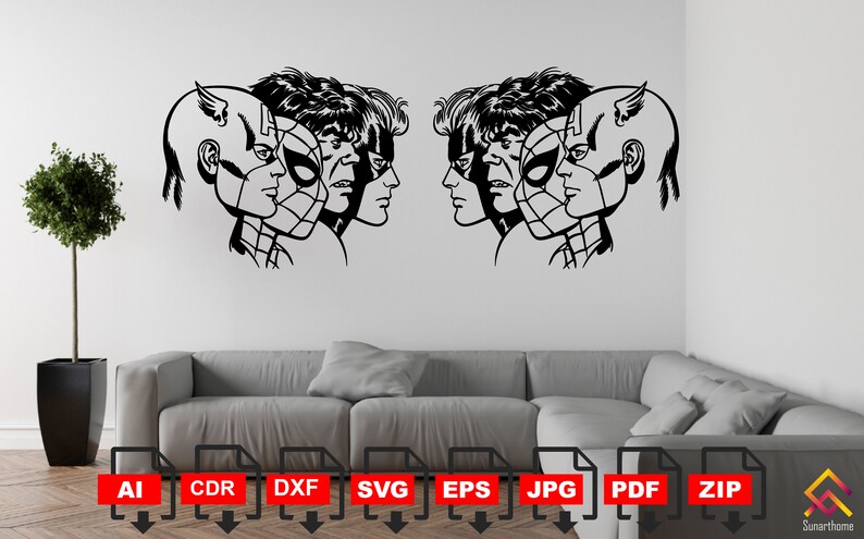 Avengers Superhero Svg Superhero Clipart Marvel Characters DXF File ...