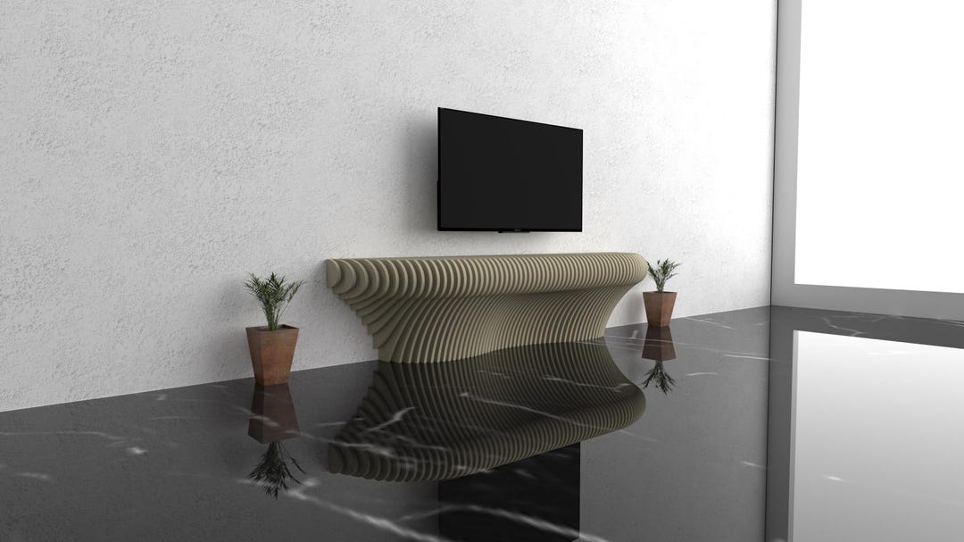 Parametric TV Unit, Parametric Wooden TV Unit, Parametric TV Furniture ...