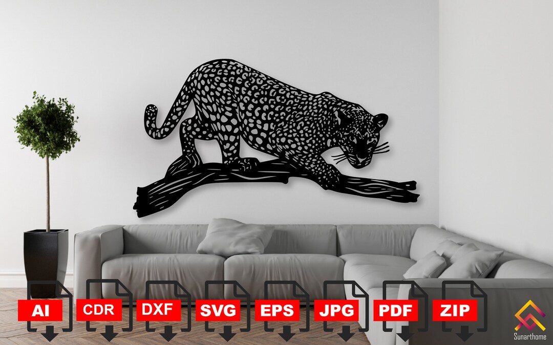 Leopard SVG Leopard DXF Leopard Silhouette PNG Leopard Cricut Leopard ...
