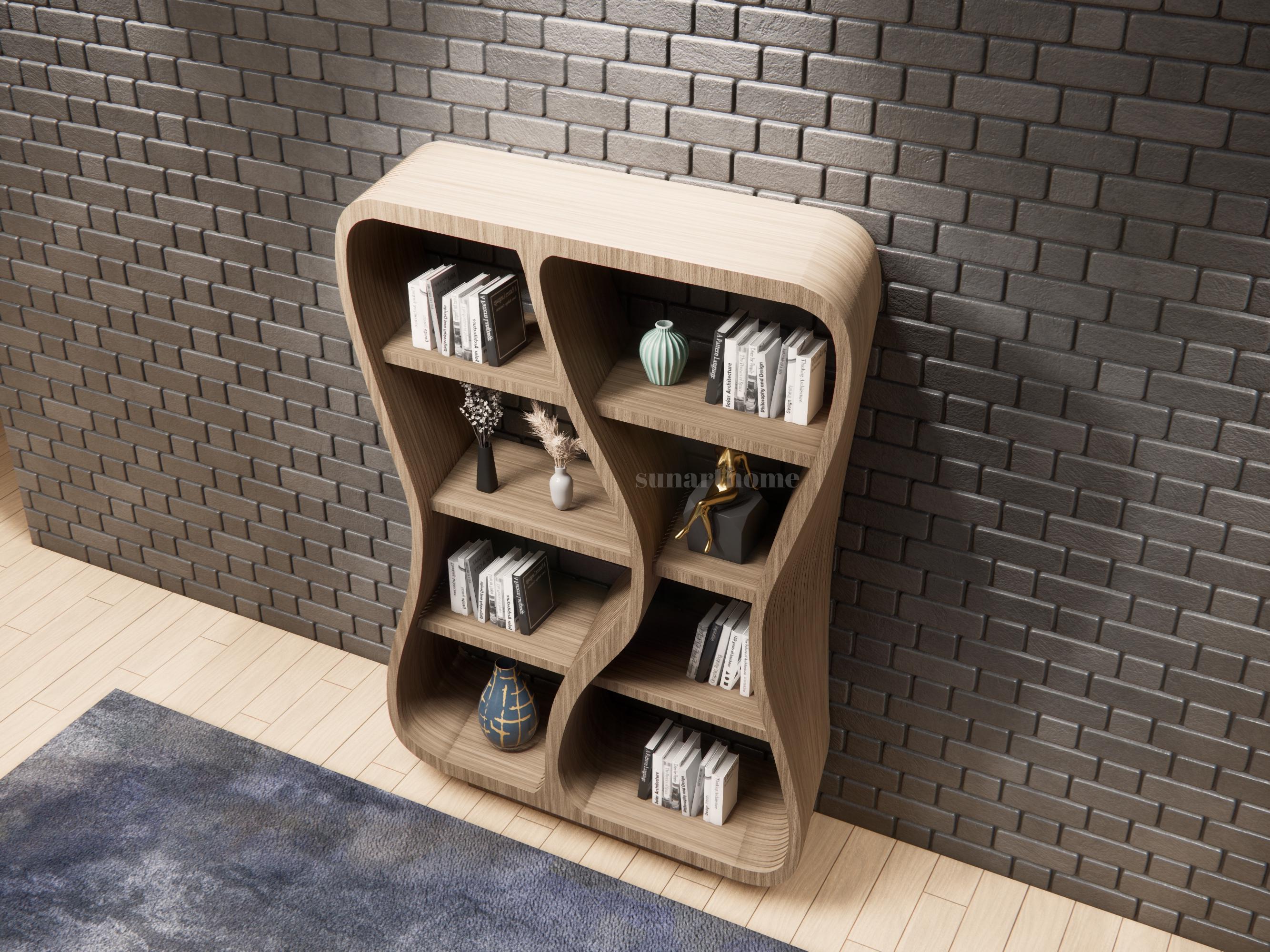 Parametric Wooden Bookshelf DXF File –parametric CNC Shelf Design ...