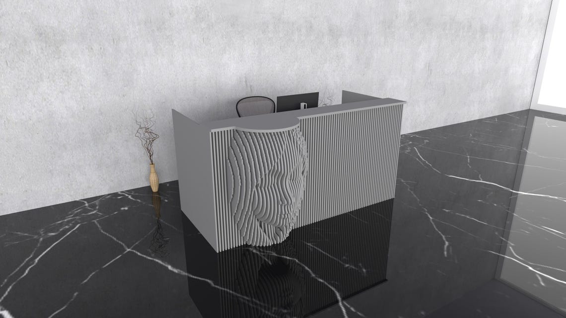 Parametric Woman Face Reception Desk - Customizable Parametric Desk ...