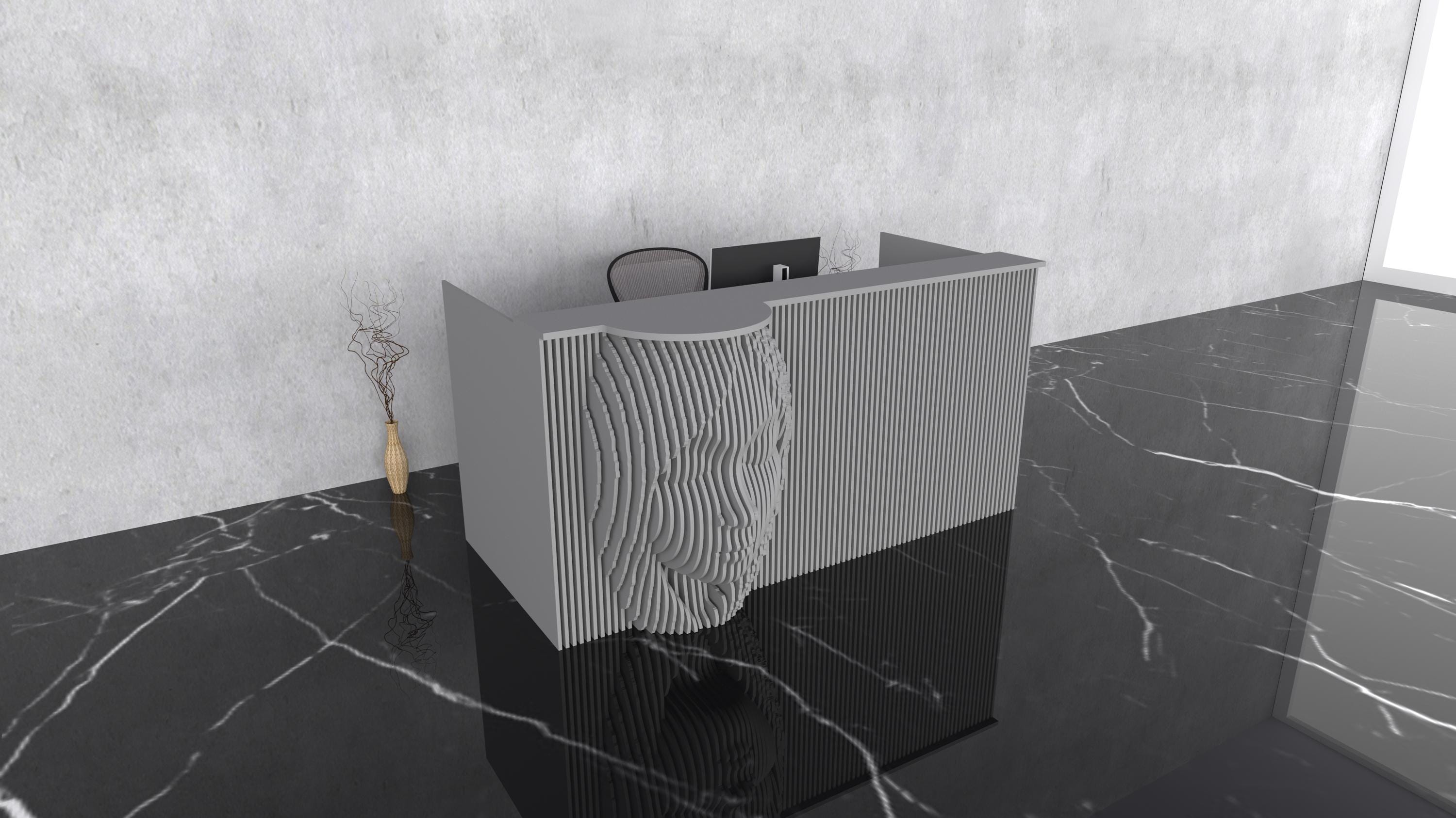 Parametric Woman Face Reception Desk - Customizable Parametric Desk ...