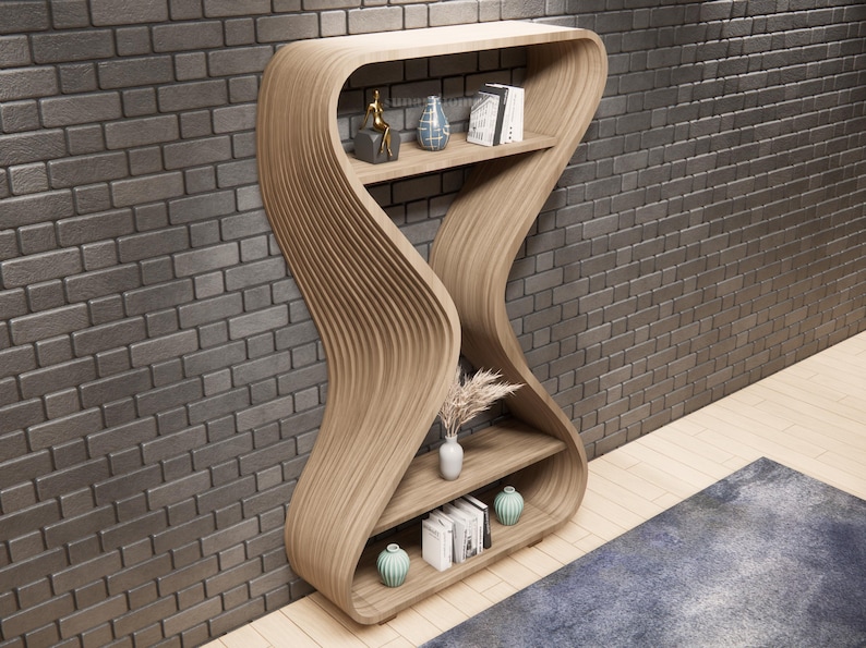 Parametric Bookshelf, Parametric Wooden Shelf, Organic Wood Design ...