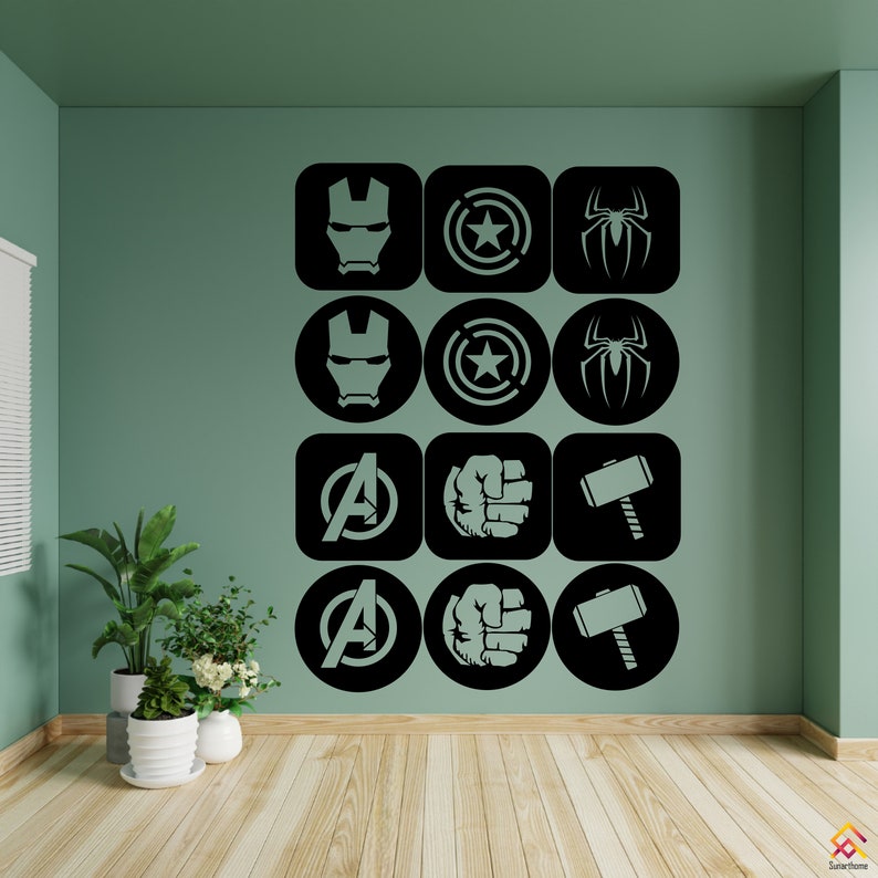 Marvel Heroes Symbols PNG Avengers Team Marvel Icons Set DXF Hulk ...