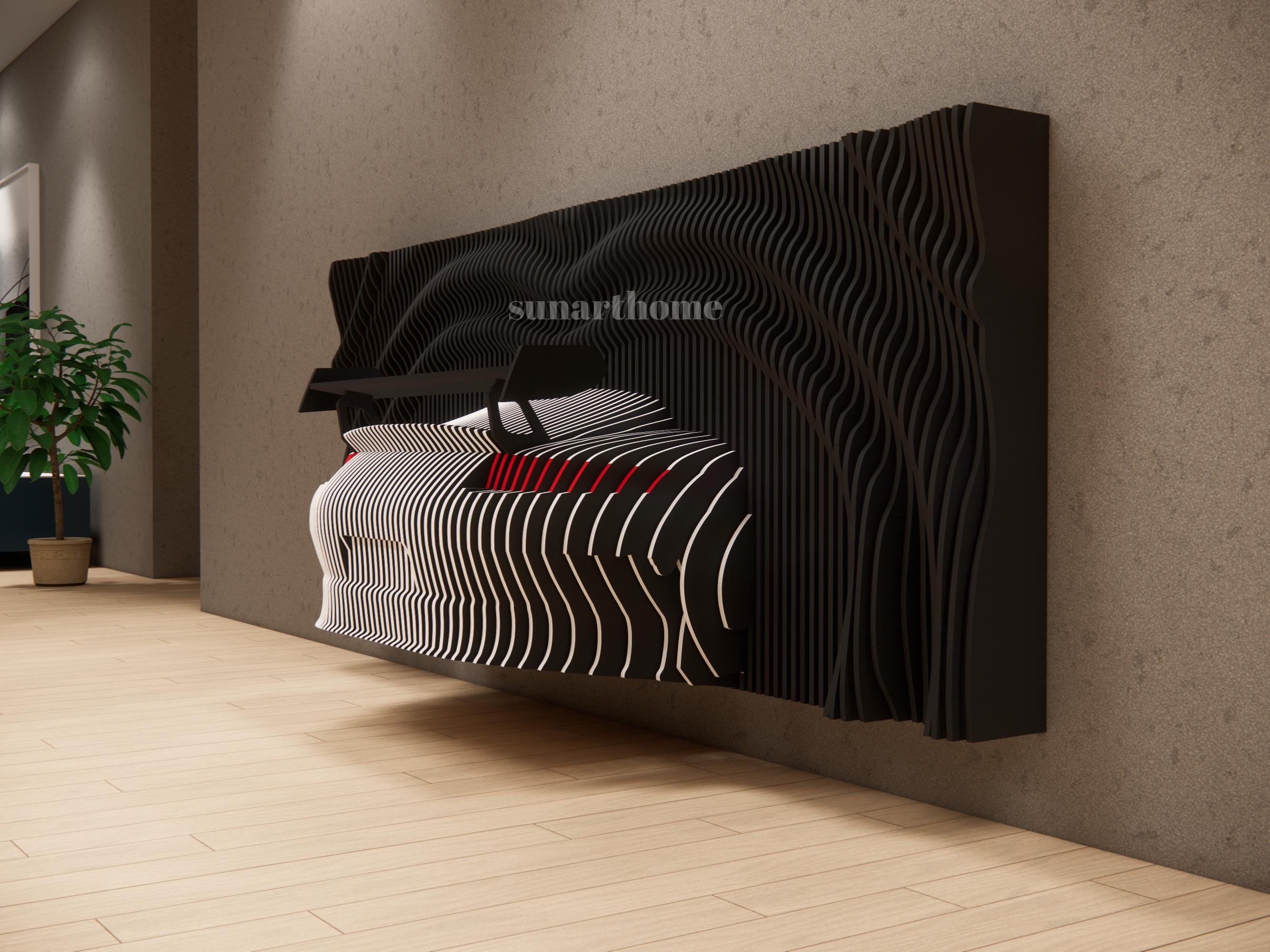Parametric Car Wall Art for CNC Cutting, Modern Sports Car Inspired ...