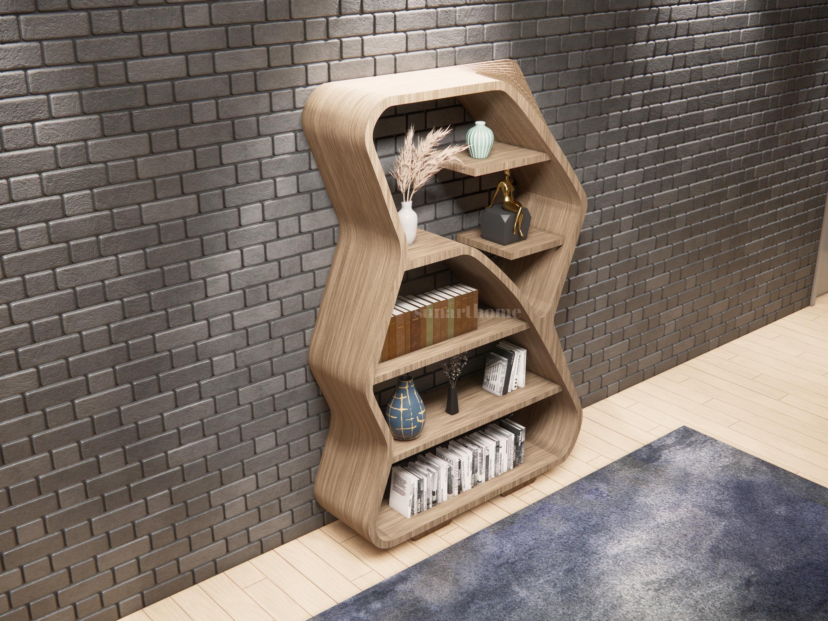 Parametric Shelf, Parametric Wooden Bookshelf, Modern Bookshelf Decor ...