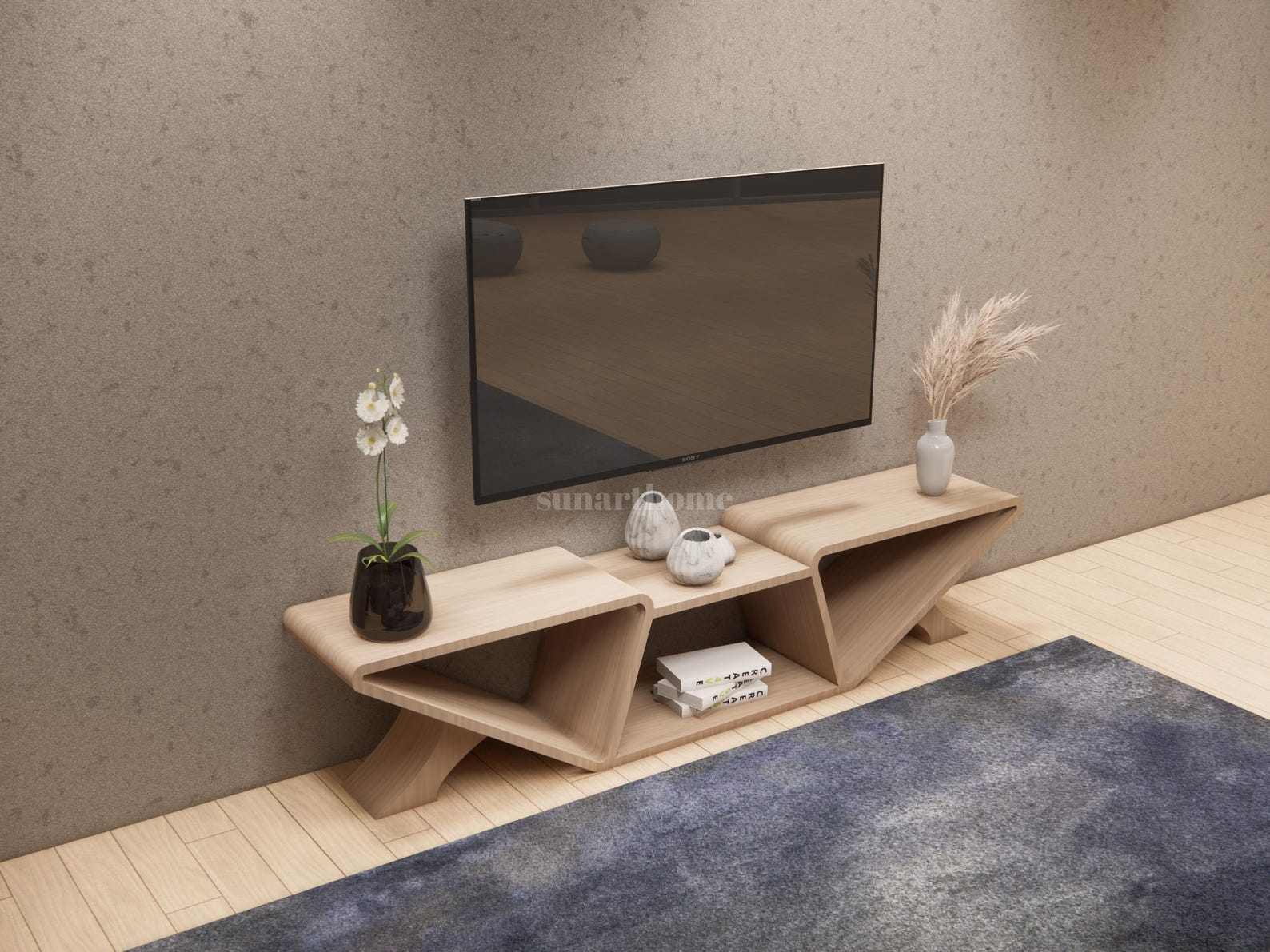 Parametric TV Unit, Modern Wooden TV Console, TV Units for Living Room ...