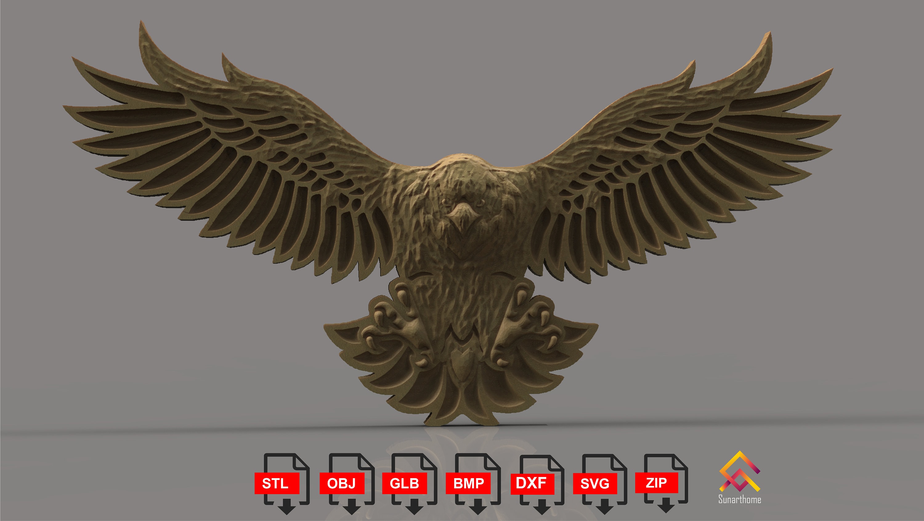 American Eagle Stl and Vector File Eagle 3D CNC Router Files , Eagle 3D ...