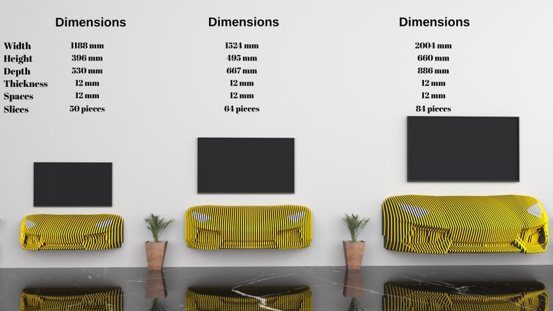 Parametric TV Unit - Wavy Wooden Laser Cut Console for Modern Home ...
