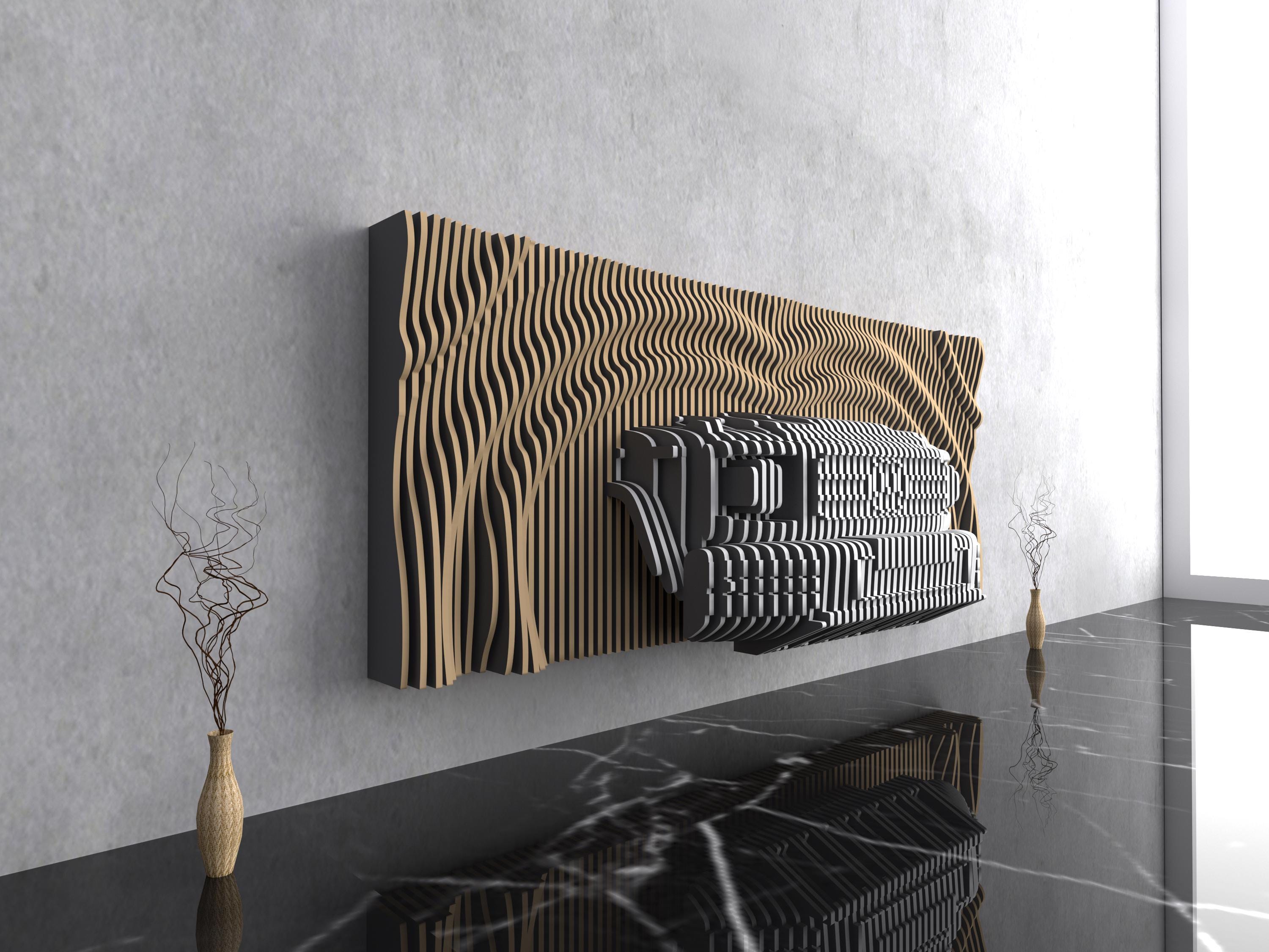 Parametric Wall Art Laser Cut Files , Modern Car Decor, Parametric Car ...