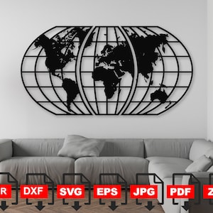World Svg World Map SVG World Map Cricut Globe Silhouette Clipart World ...