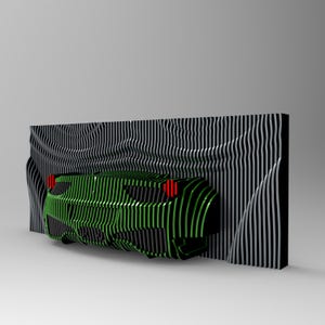 Parametric Car Wall Art - Wavy Wooden Laser Cut Decor- Modern Wall ...