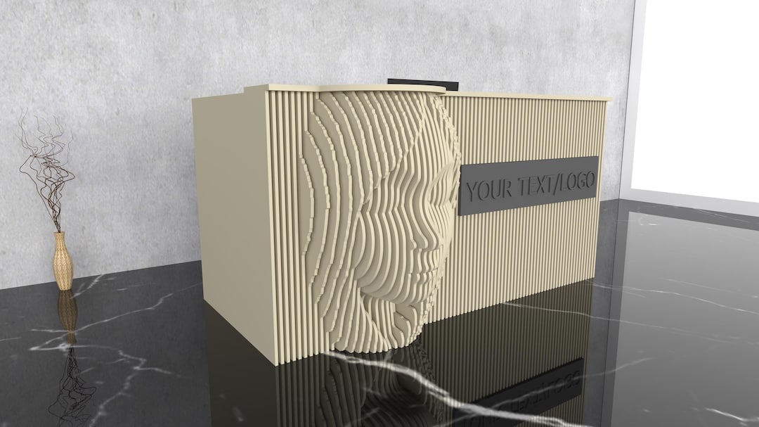 Parametric Woman Face Reception Desk - Customizable Parametric Desk ...
