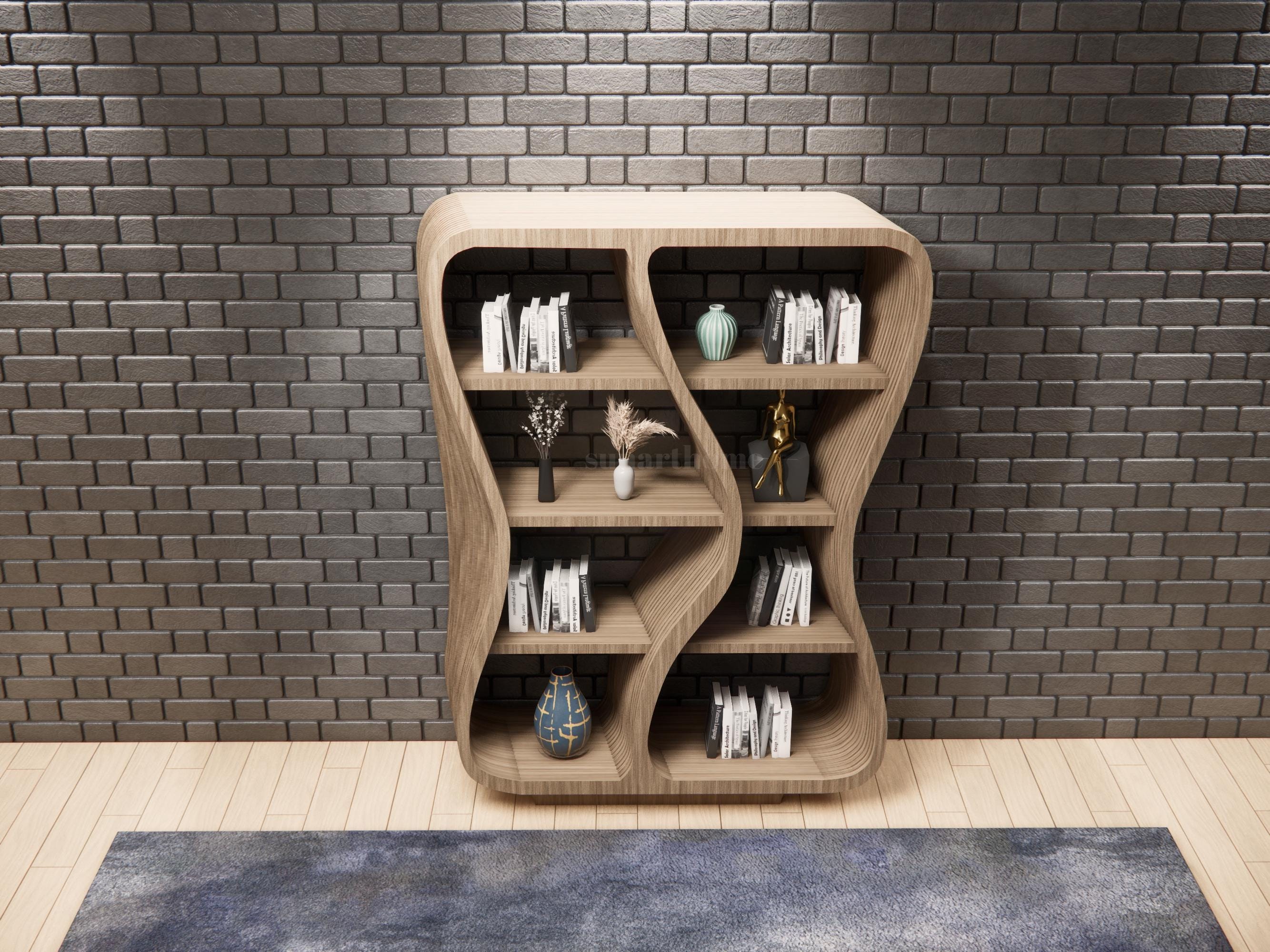 Parametric Wooden Bookshelf DXF File –parametric CNC Shelf Design ...