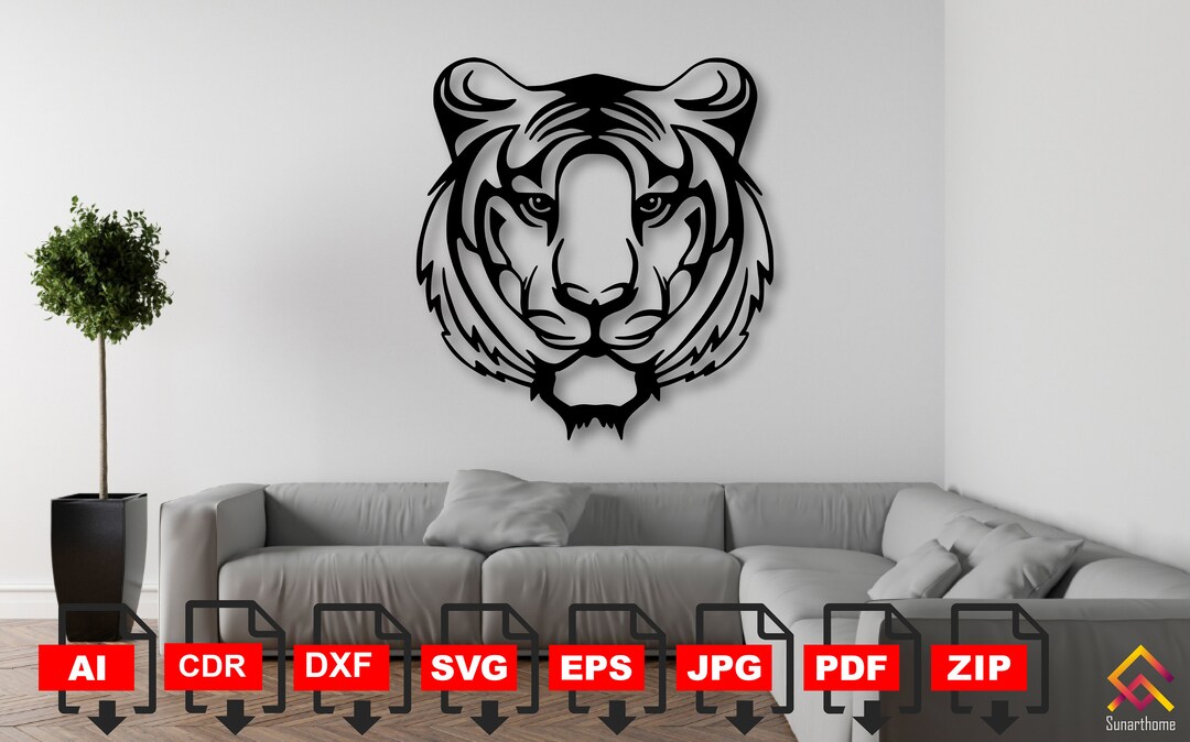 Tiger Head SVG Tiger Svg Tiger PNG Clipart Tiger for Cricut Tiger DXF ...