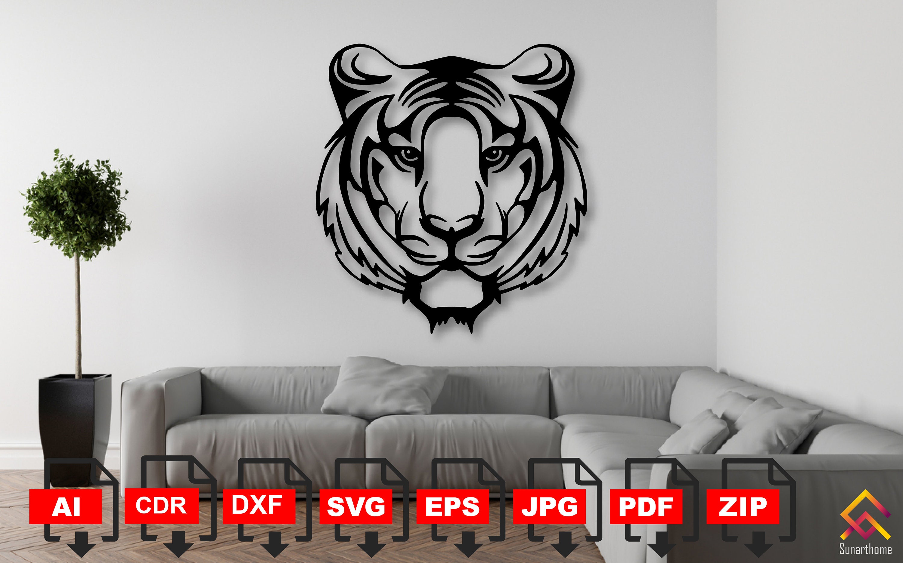 Tiger Head SVG Tiger Svg Tiger PNG Clipart Tiger for Cricut Tiger DXF ...