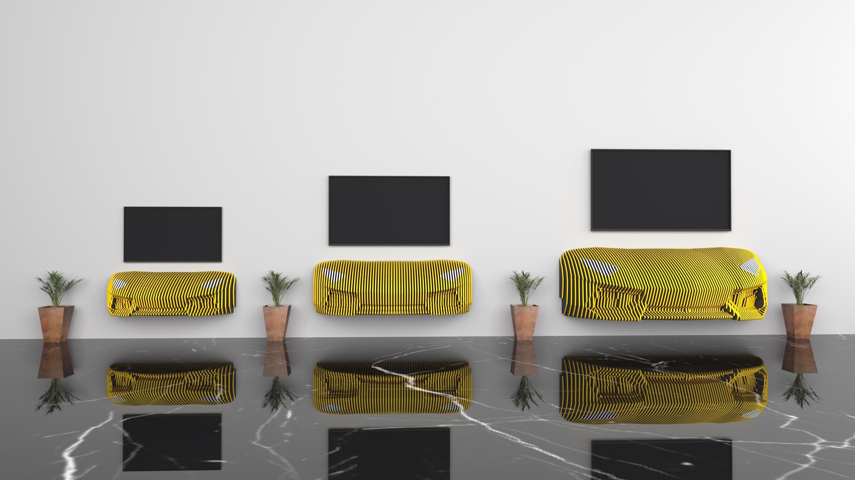 Parametric TV Unit - Wavy Wooden Laser Cut Console for Modern Home ...
