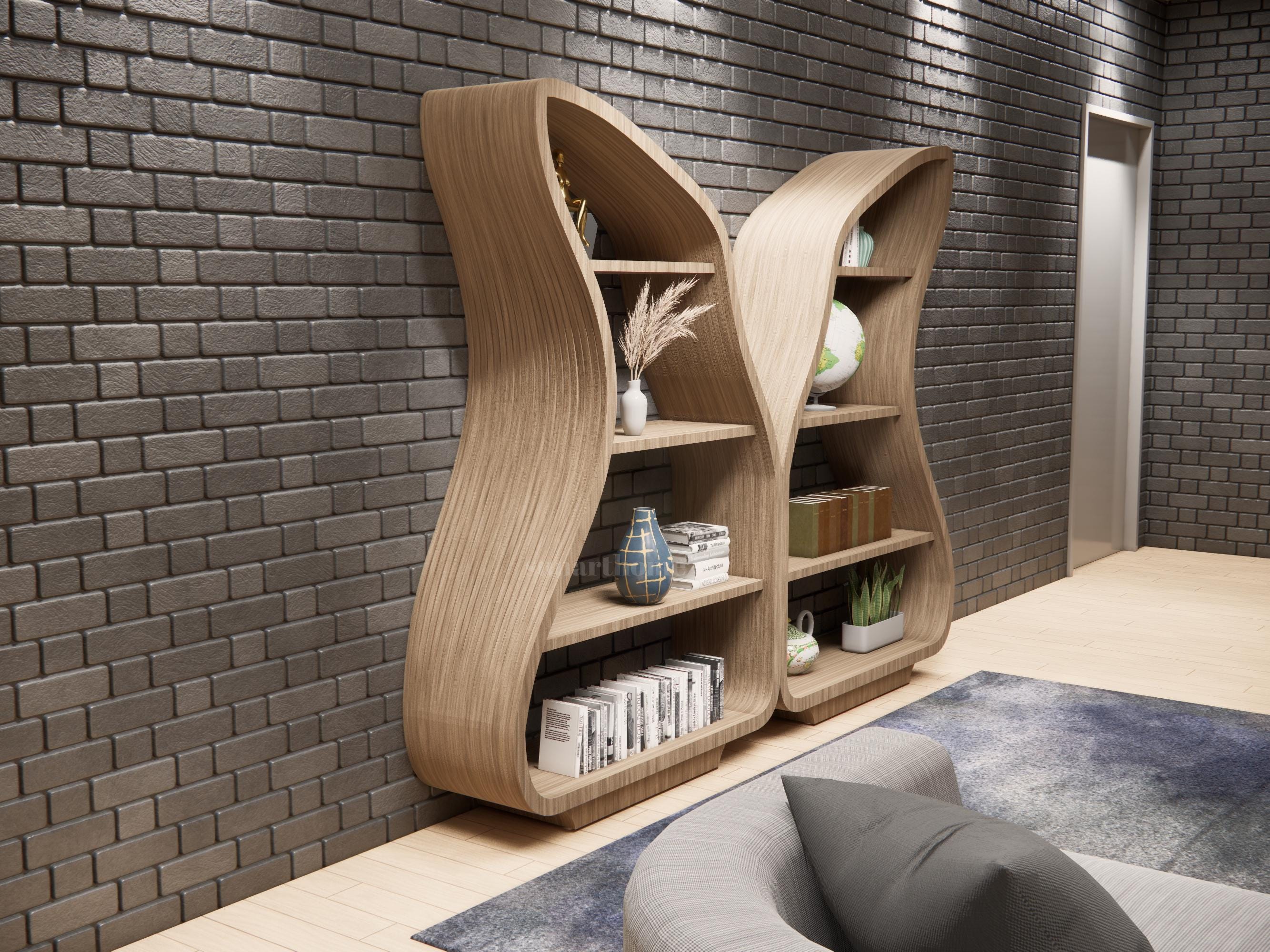 Parametric Shelf, Parametric Wood Bookshelf, Modern Bookshelf Decor ...