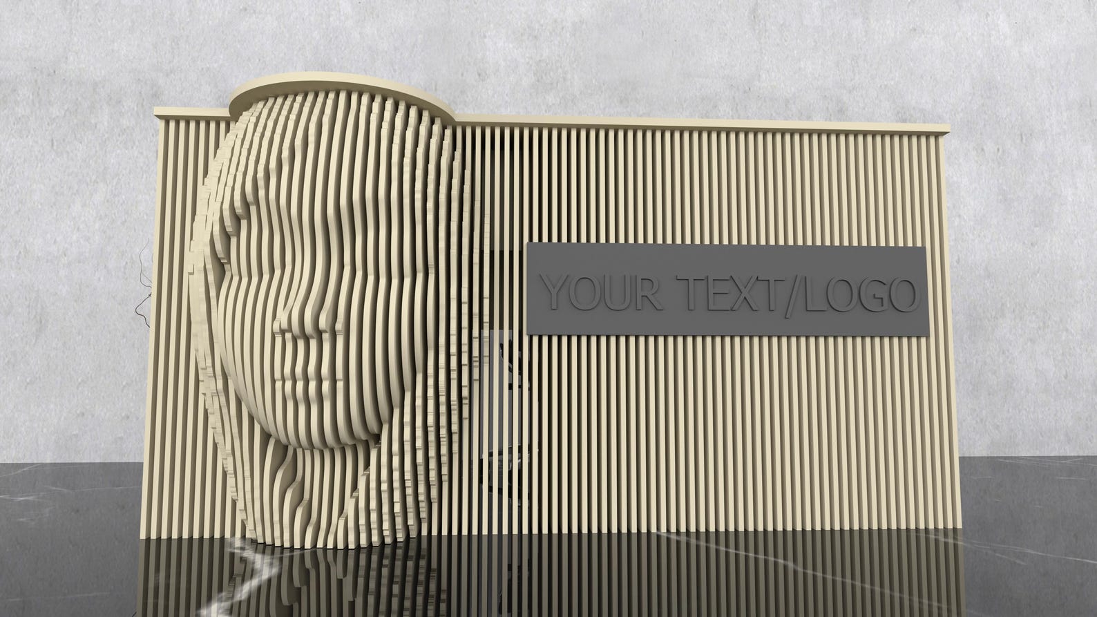 Parametric Woman Face Reception Desk - Customizable Parametric Desk ...