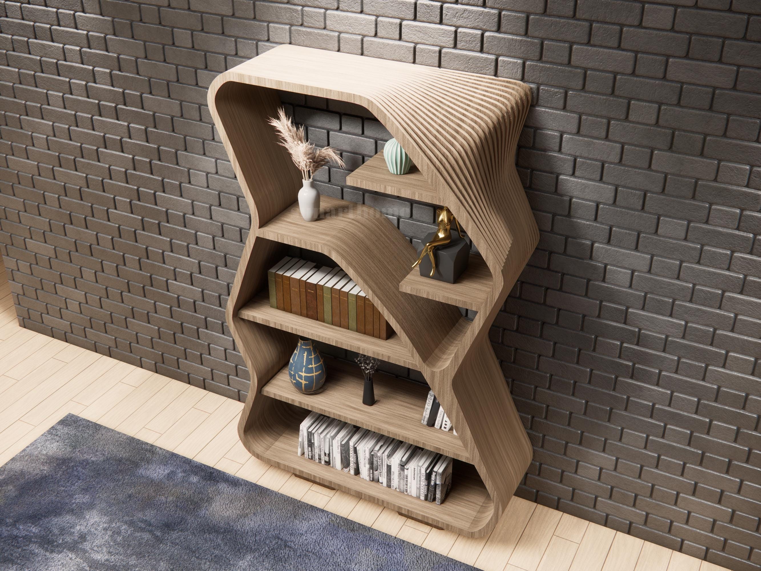 Parametric Shelf, Parametric Wooden Bookshelf, Modern Bookshelf Decor ...
