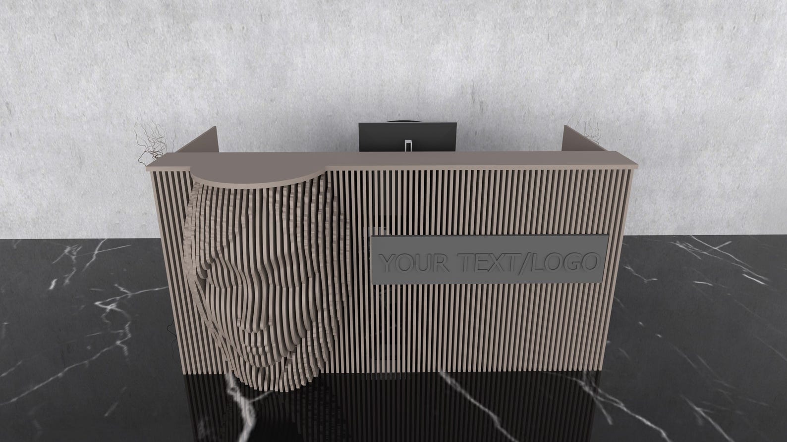 Parametric Woman Face Reception Desk - Customizable Parametric Desk ...