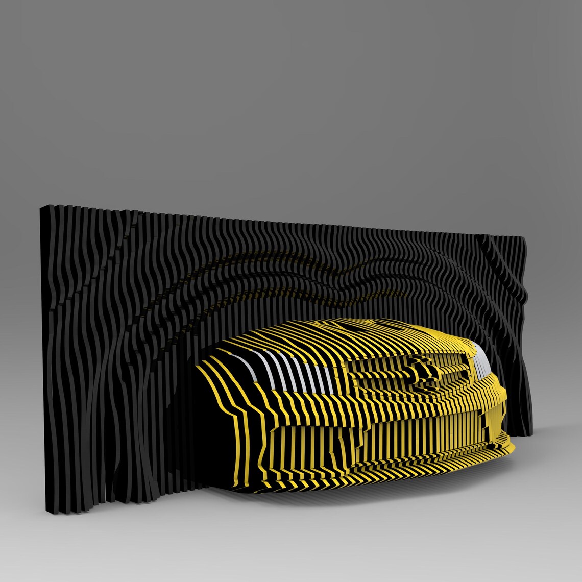 Parametric Wall Art - Wavy Wooden Laser Cut Decor - 3D Wall Decor ...