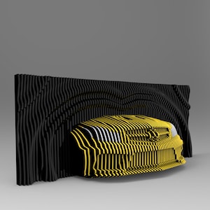 Parametric Wall Art - Wavy Wooden Laser Cut Decor - 3D Wall Decor ...