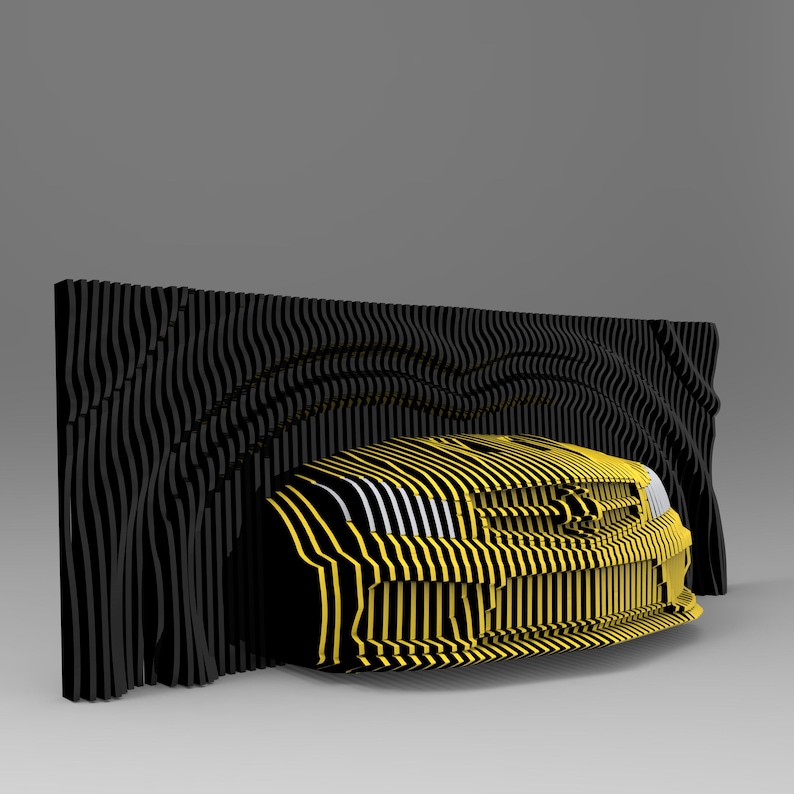 Parametric Wall Art - Wavy Wooden Laser Cut Decor - 3D Wall Decor ...