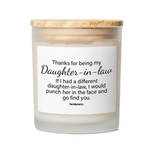 Funny Daughter in Law Scented Soy Candle Gift, Birthday Candles ...