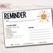 Printable Reminder Note, Fillable Childcare Card,daycare Mail, Cute ...