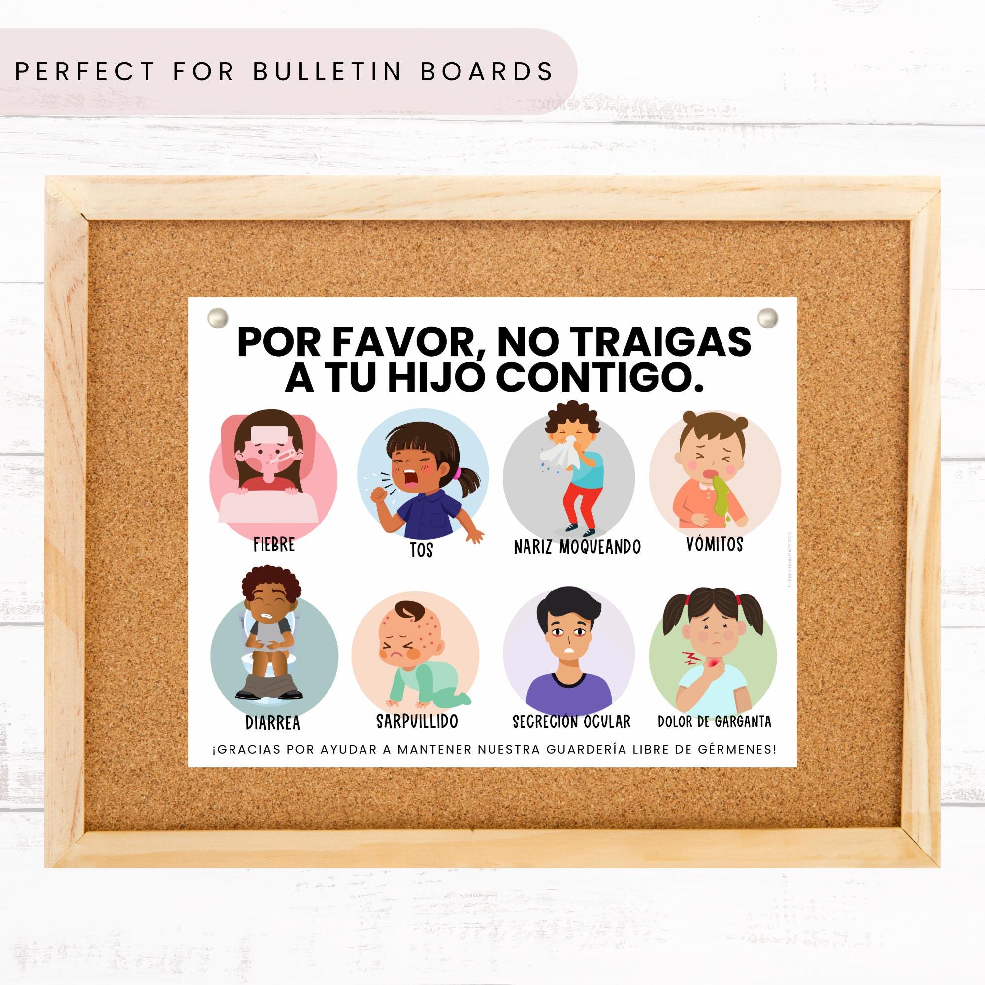 Spanish Daycare Sick Policy, Childcare Illness Sign, Home Daycare Sign ...