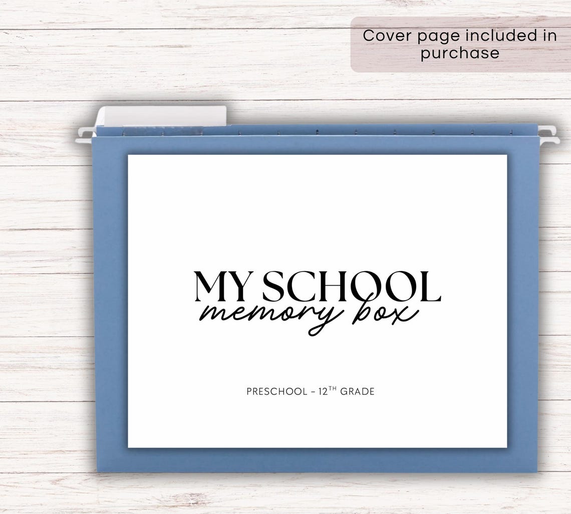 School Memory Box, School Keepsake,memory Pages for School Years,school ...