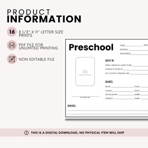 School Memory Box, Printable School Keepsake, School Memory Questions ...