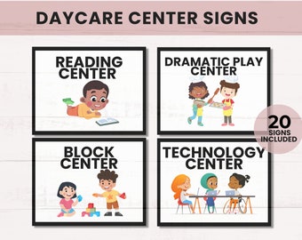 12 Colorful Center Signs for Preschool - Childcare Center - Daycare ...
