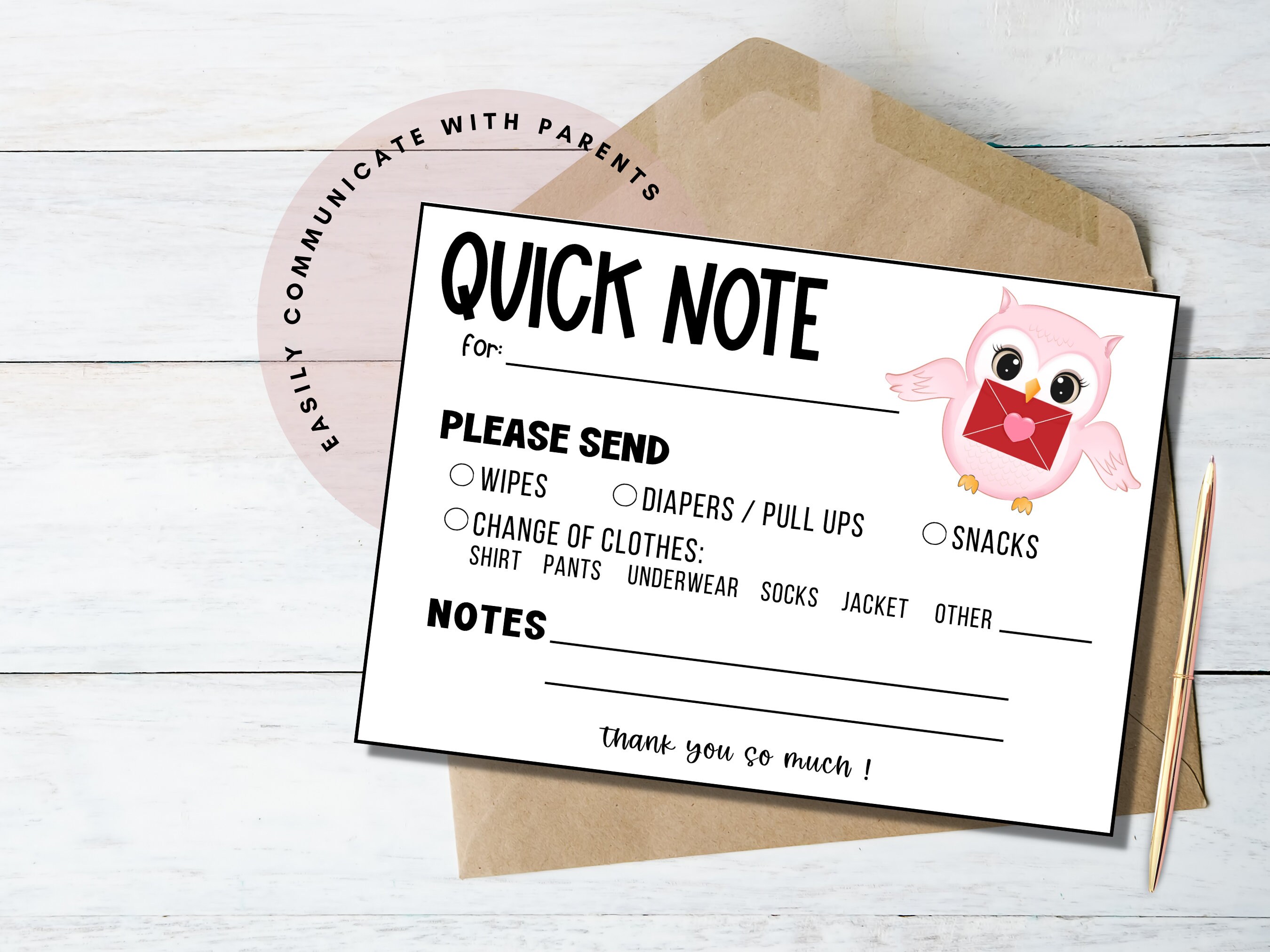 Valentine Note Card, Teacher Mail, Parent Reminders for Daycare - Etsy