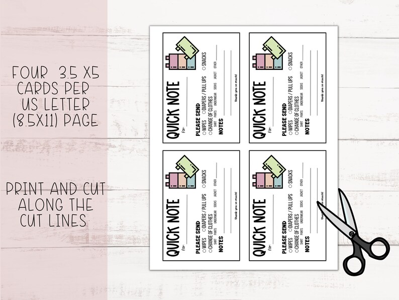 Printable Daycare Note | Teacher Going Home Note | Daycare Mail | Note ...