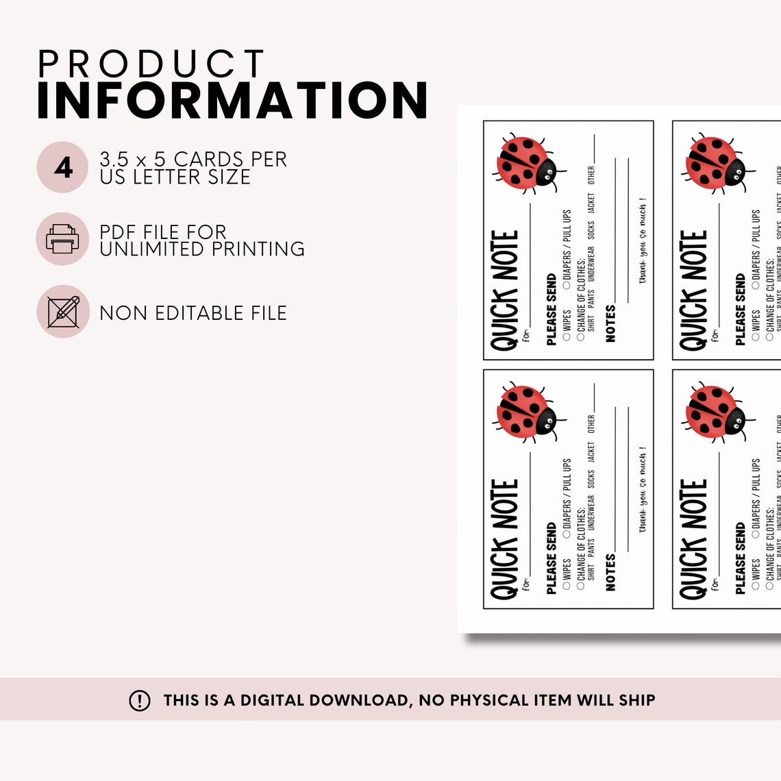 Printable Daycare Note, Preschool Note Home, Daycare Mail, Note From ...