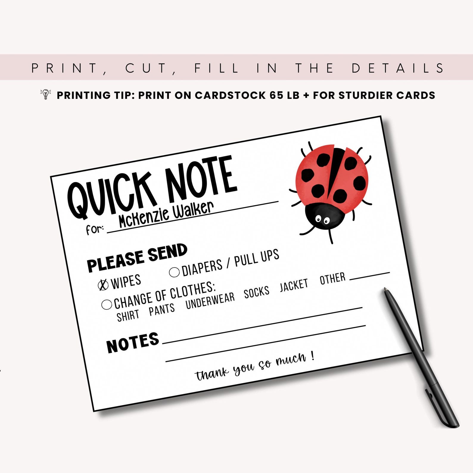 Printable Daycare Note, Preschool Note Home, Daycare Mail, Note From ...