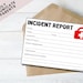 Incident Report,childcare Report, Daycare Boo Boo Report, Ouch Report ...