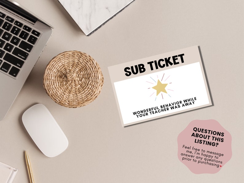 Substitute Teacher Rewards Tickets, Classroom Coupons for Students ...